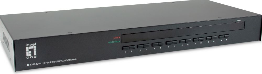 Level One KVM-3216 16-Port PS/2-USB VGA KVM Switch | Azerty.nl