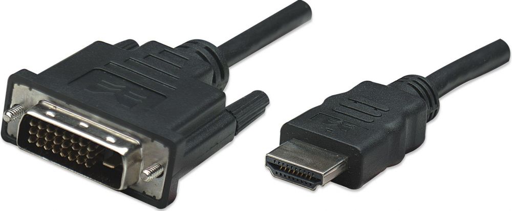 Manhattan HDMI auf DVI-Kabel, HDMI-stekker auf DVI-D, 1m | Azerty.nl